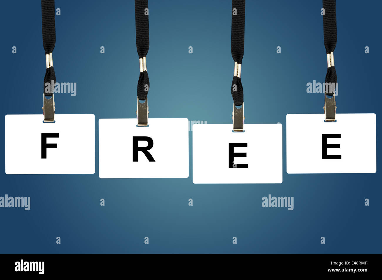 free word on badge with blue background Stock Photo - Alamy