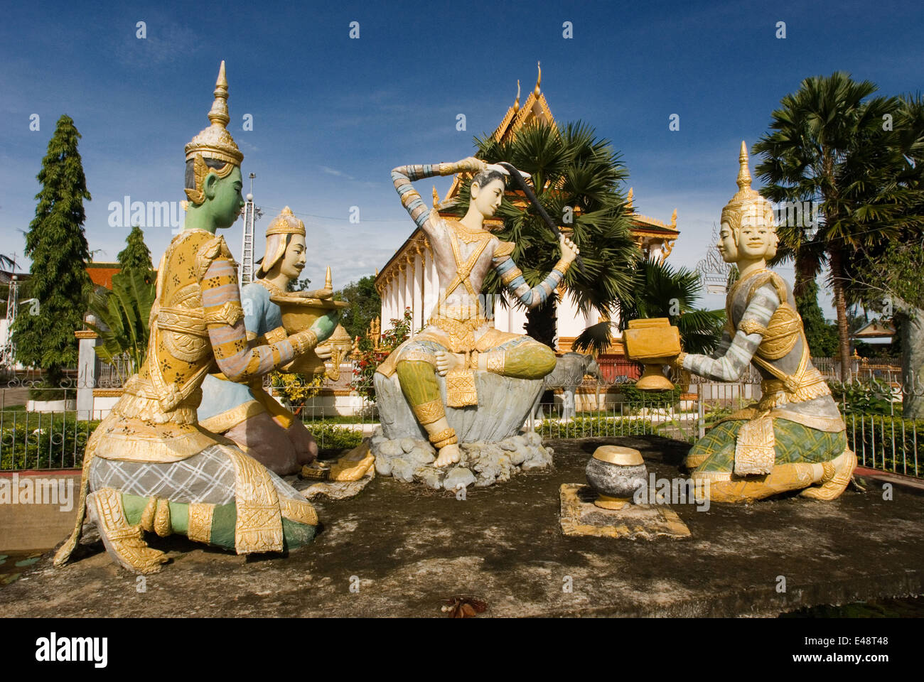 Housing for Buddhist monks in Wat Kampheng Temple. Battambang ...