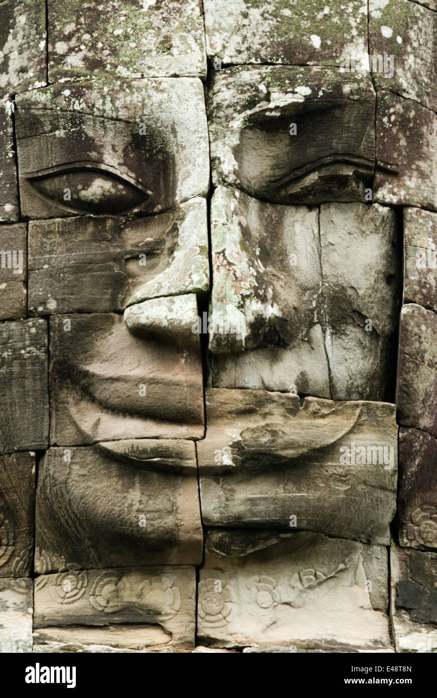 The faces of the Bayon temple. Angkor Thom. Angkor Thom was built as a ...