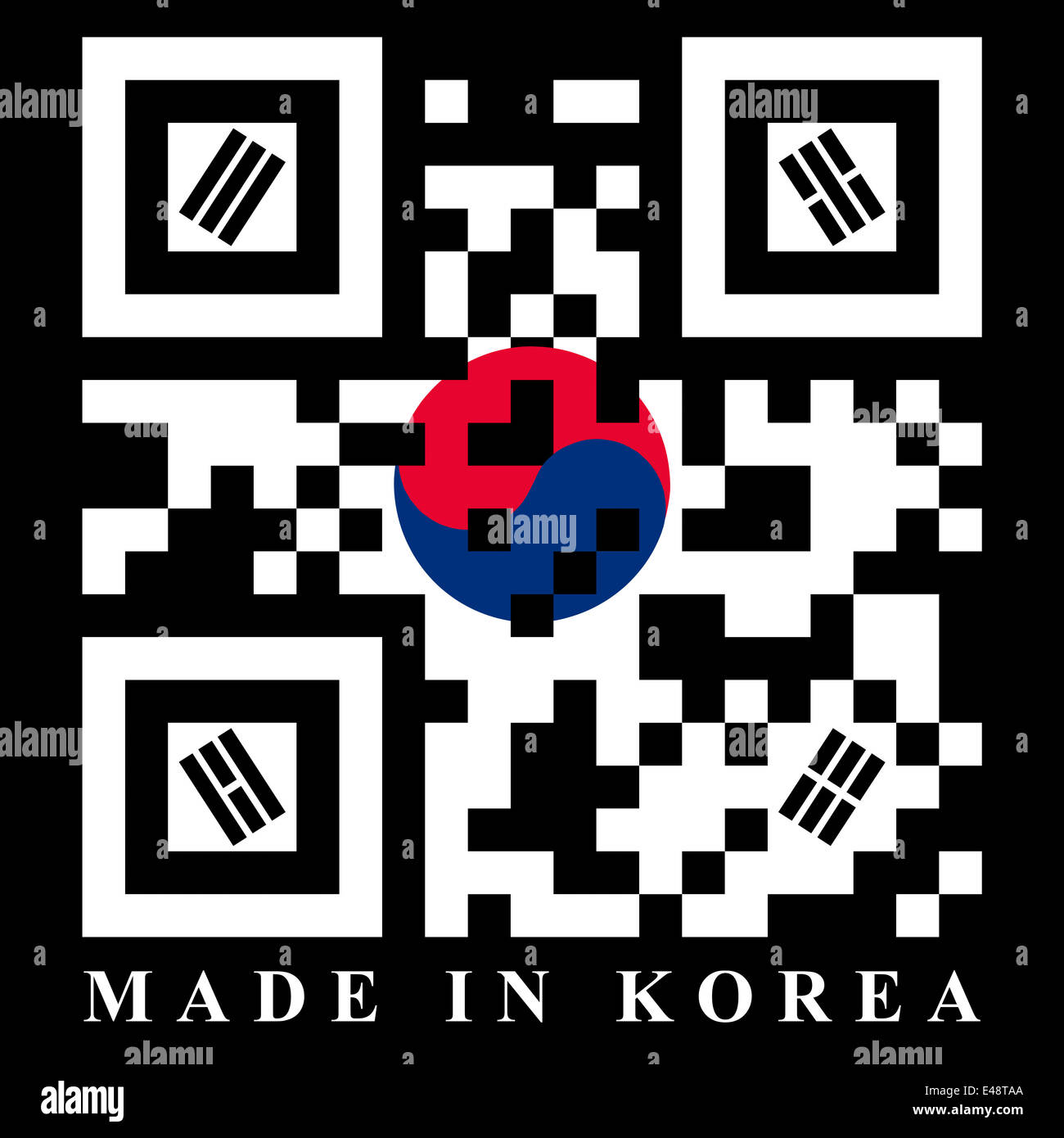 Korean QR code flag, vector Stock Photo - Alamy