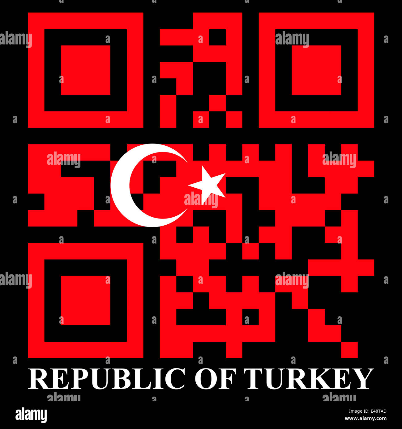 Turkey QR code flag, vector Stock Photo - Alamy