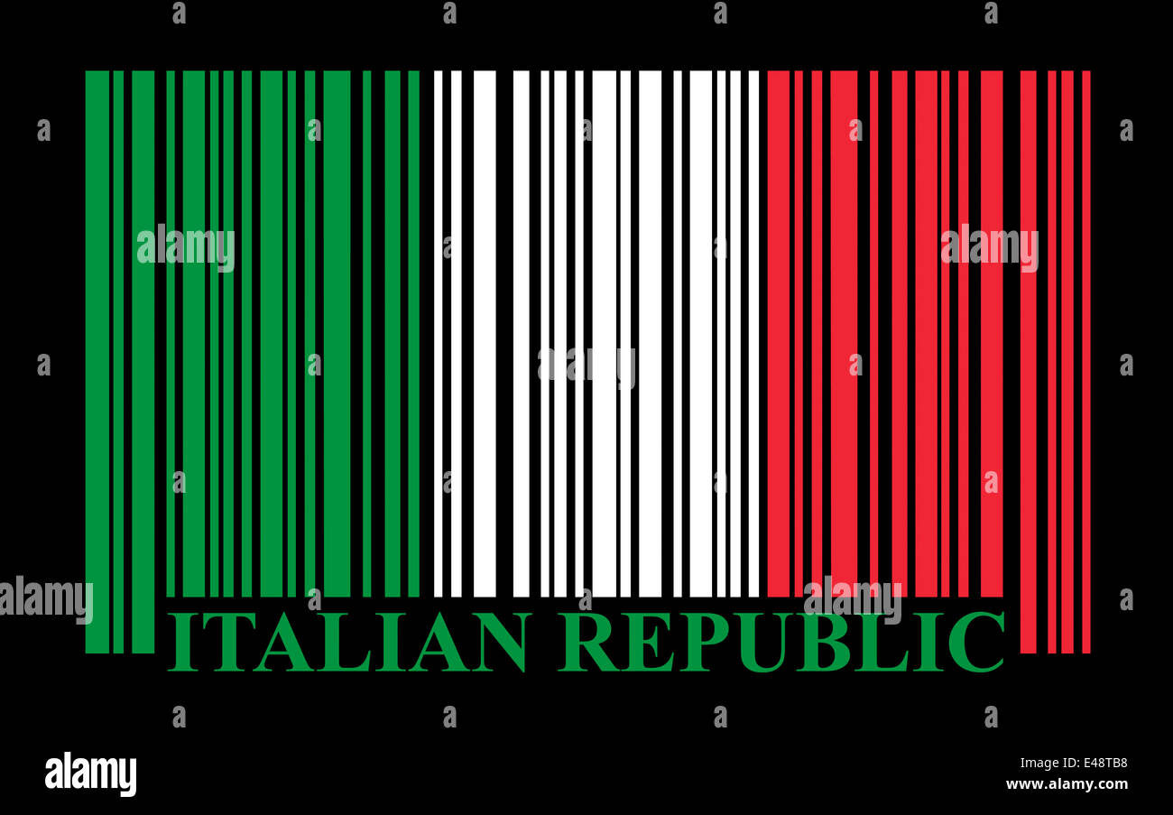 Italian barcode flag, vector Stock Photo - Alamy
