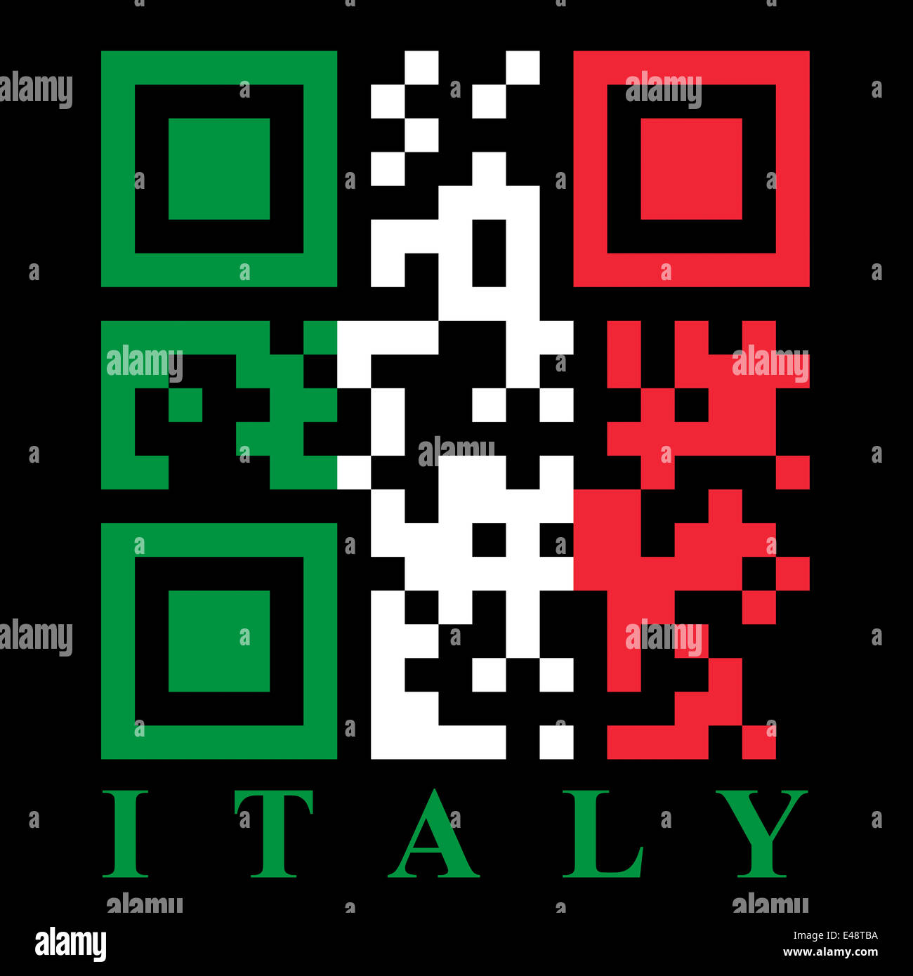 Italian QR code flag, vector Stock Photo - Alamy