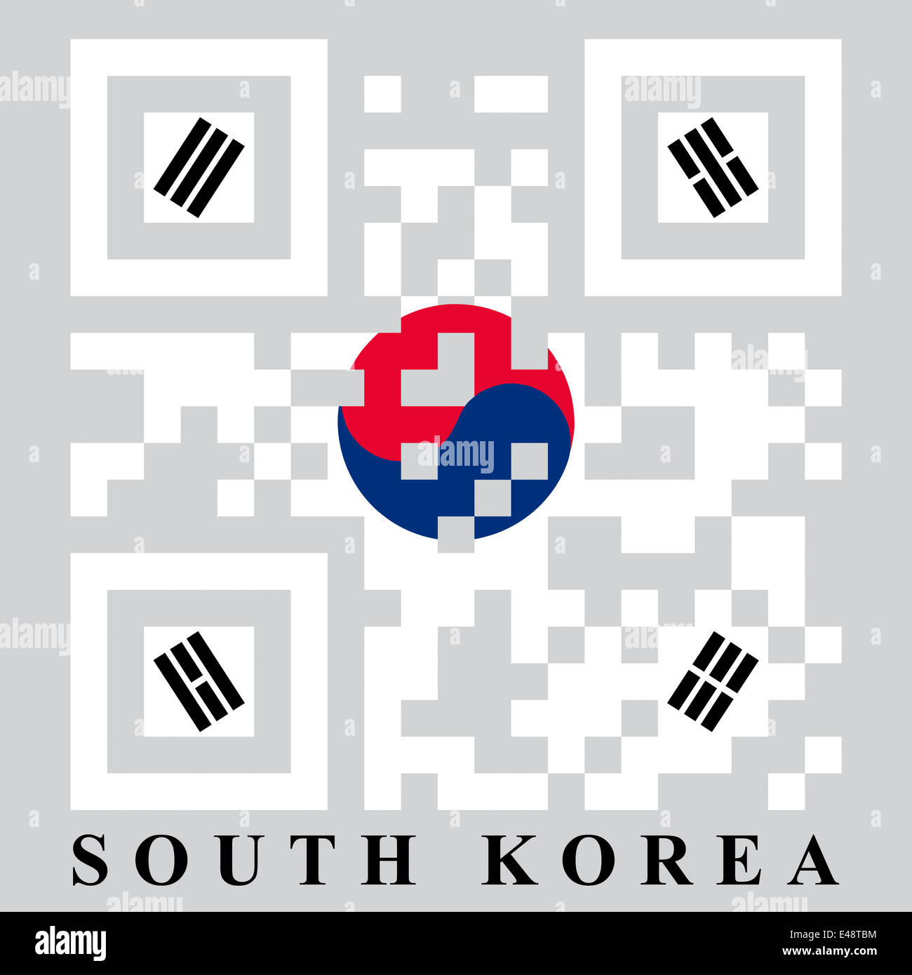 Korean QR code flag, vector Stock Photo - Alamy