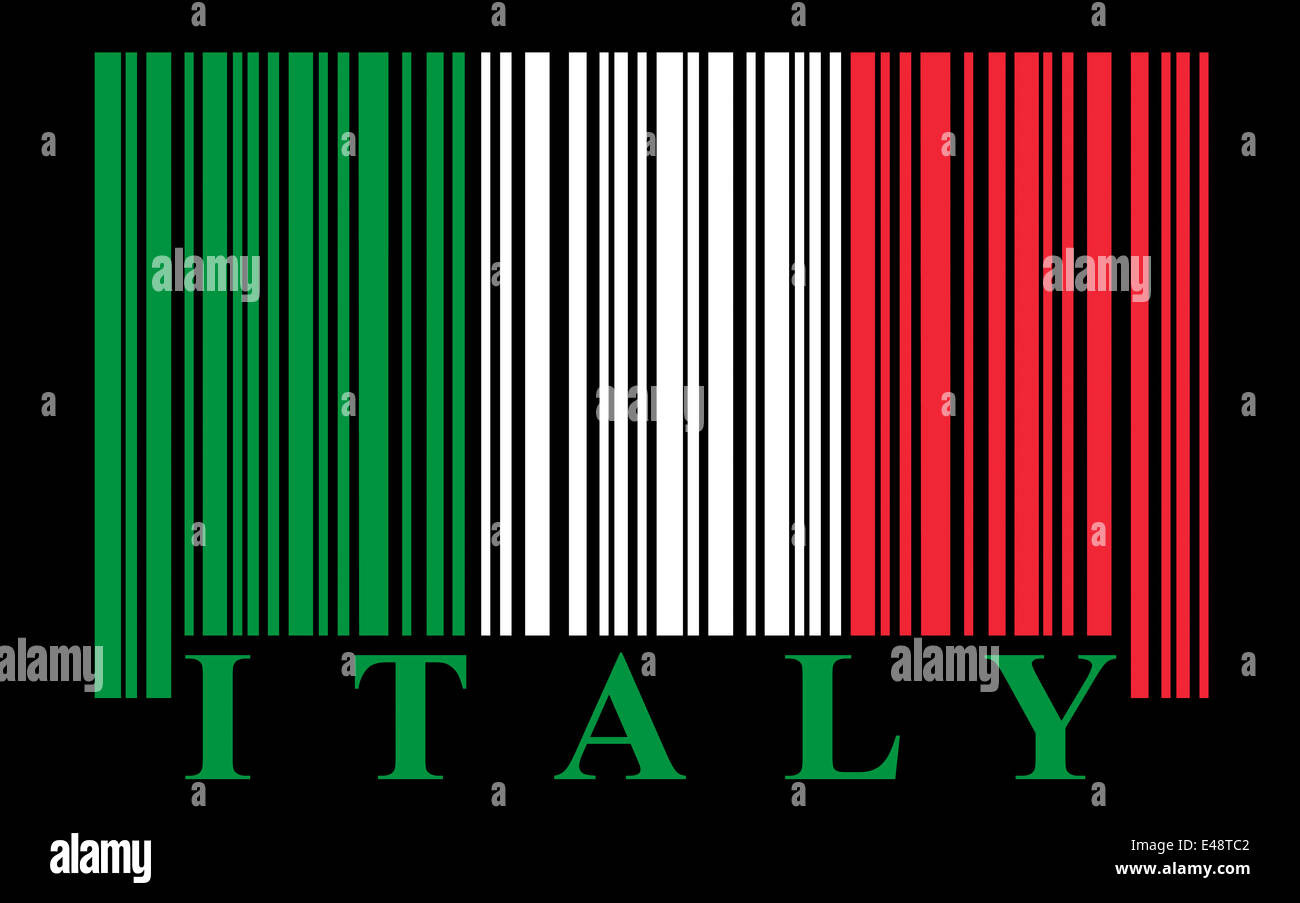 Italian barcode flag, vector Stock Photo - Alamy