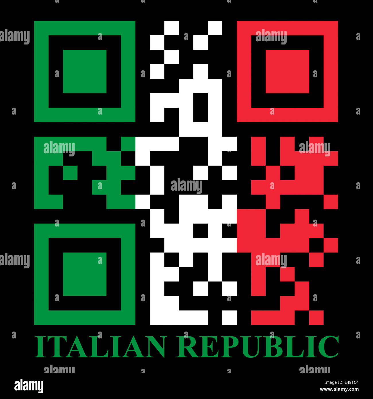 Italian QR code flag, vector Stock Photo - Alamy