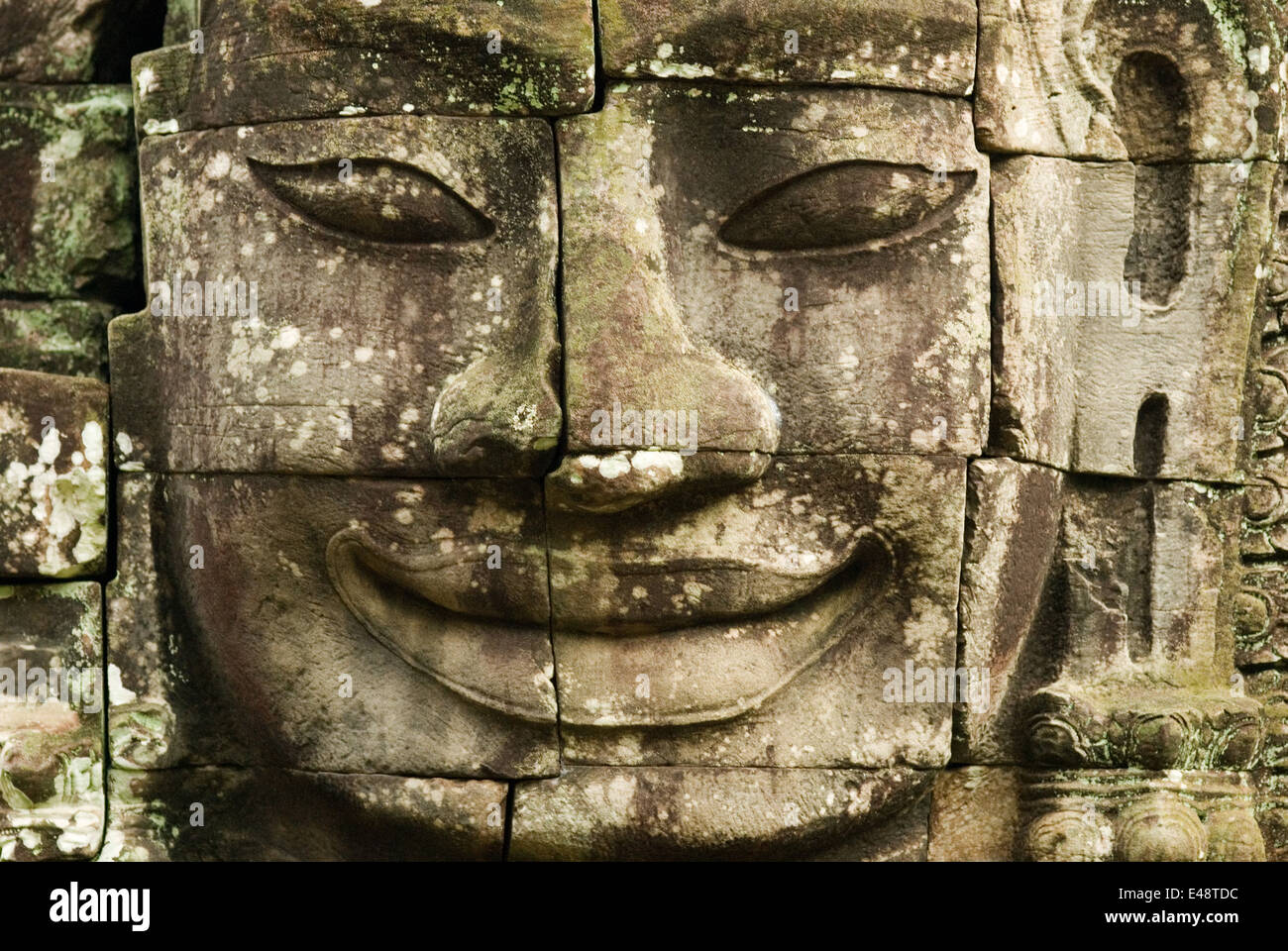 The faces of the Bayon temple. Angkor Thom. Angkor Thom was built as a ...