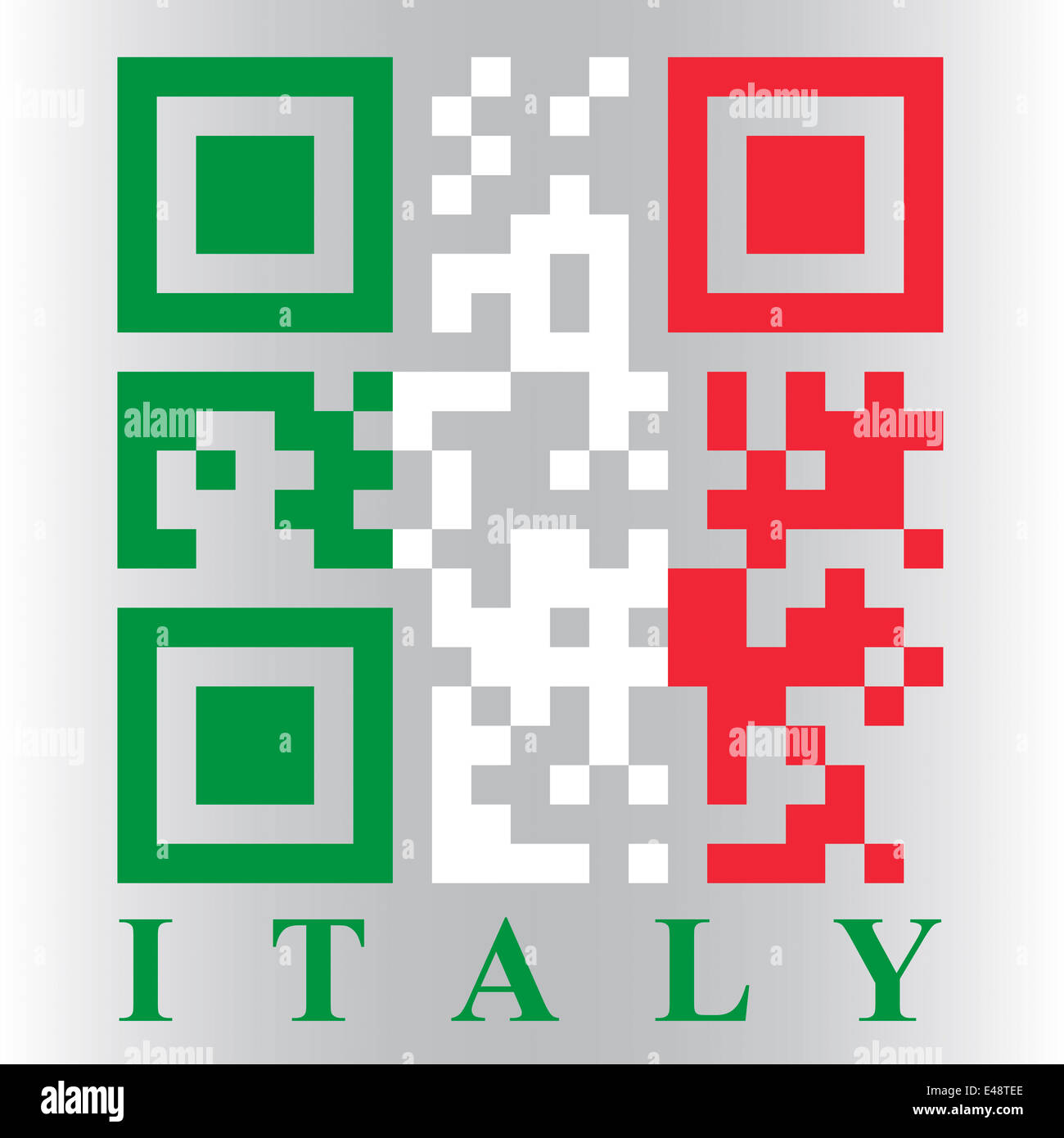Italian QR code flag, vector Stock Photo - Alamy