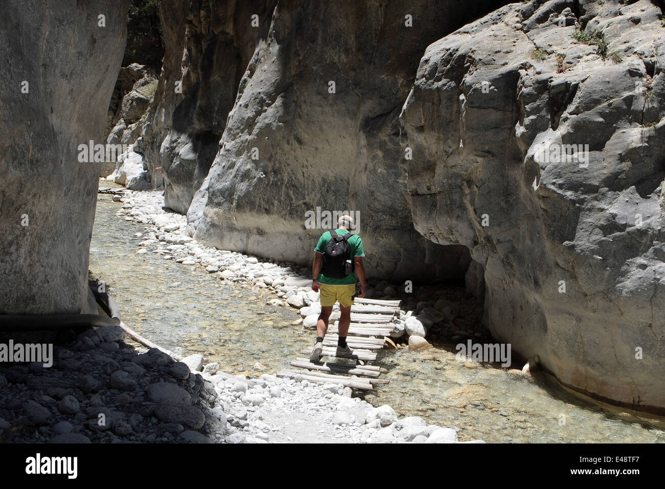 Trekking in Samarian Gorge Stock Photo - Alamy