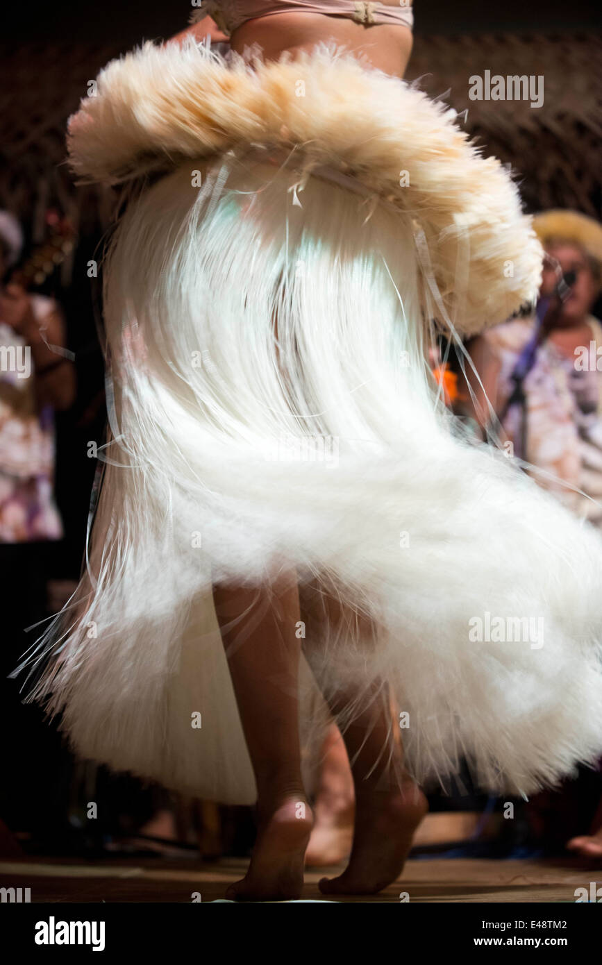 Rarotonga Island. Cook Island. Polynesia. South Pacific Ocean. A woman ...