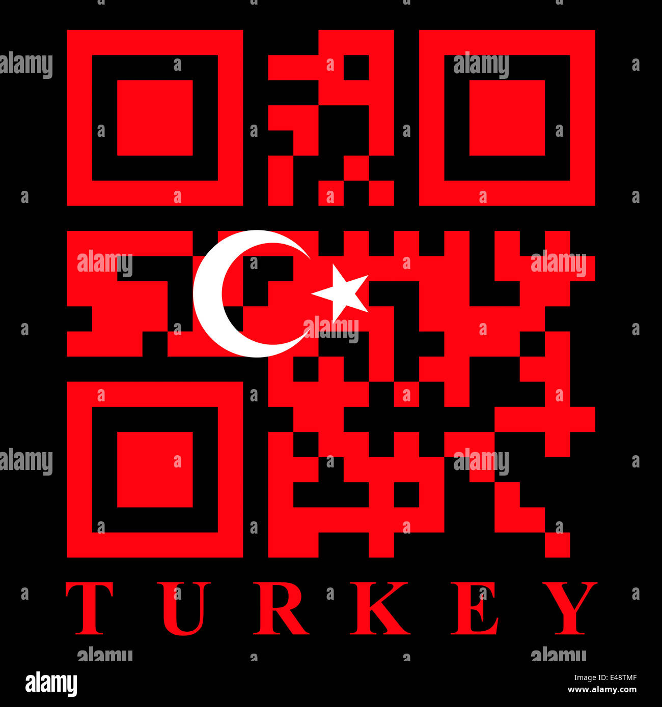 Turkey QR code flag, vector Stock Photo - Alamy