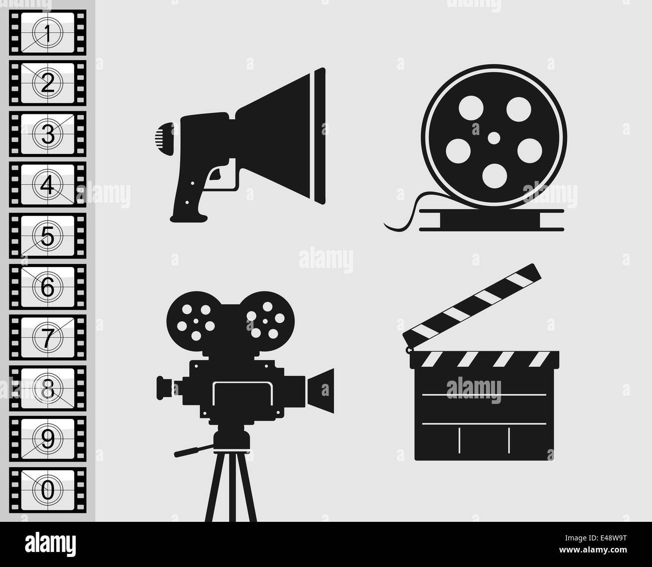 Movie elements Black and White Stock Photos & Images - Alamy