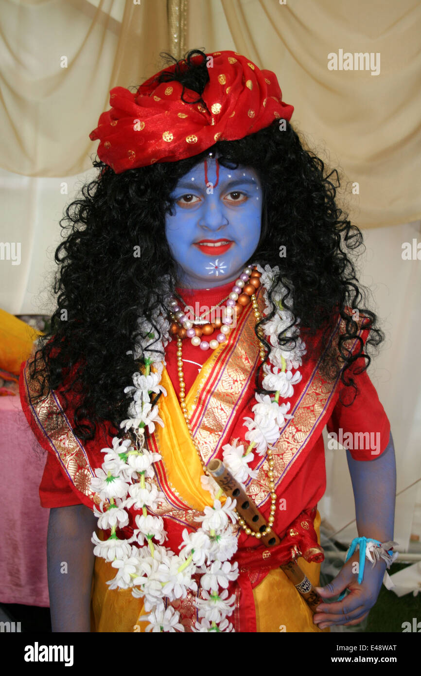 Krishna birthday celebrations with girl dressed as Lord Krishna ...