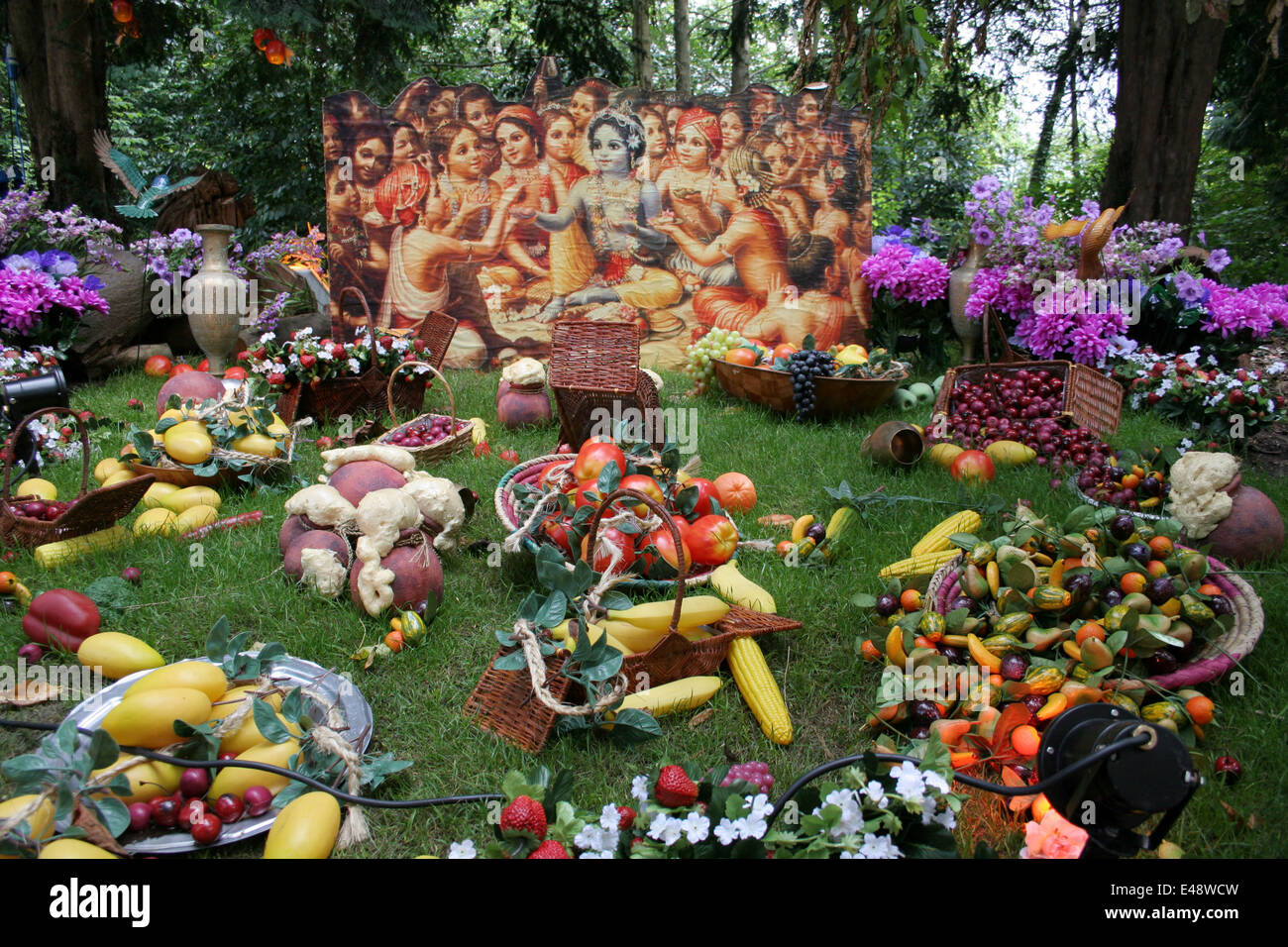 Gods and offerings of fruit in The Peace Garden Bhaktivedanta Manor ...