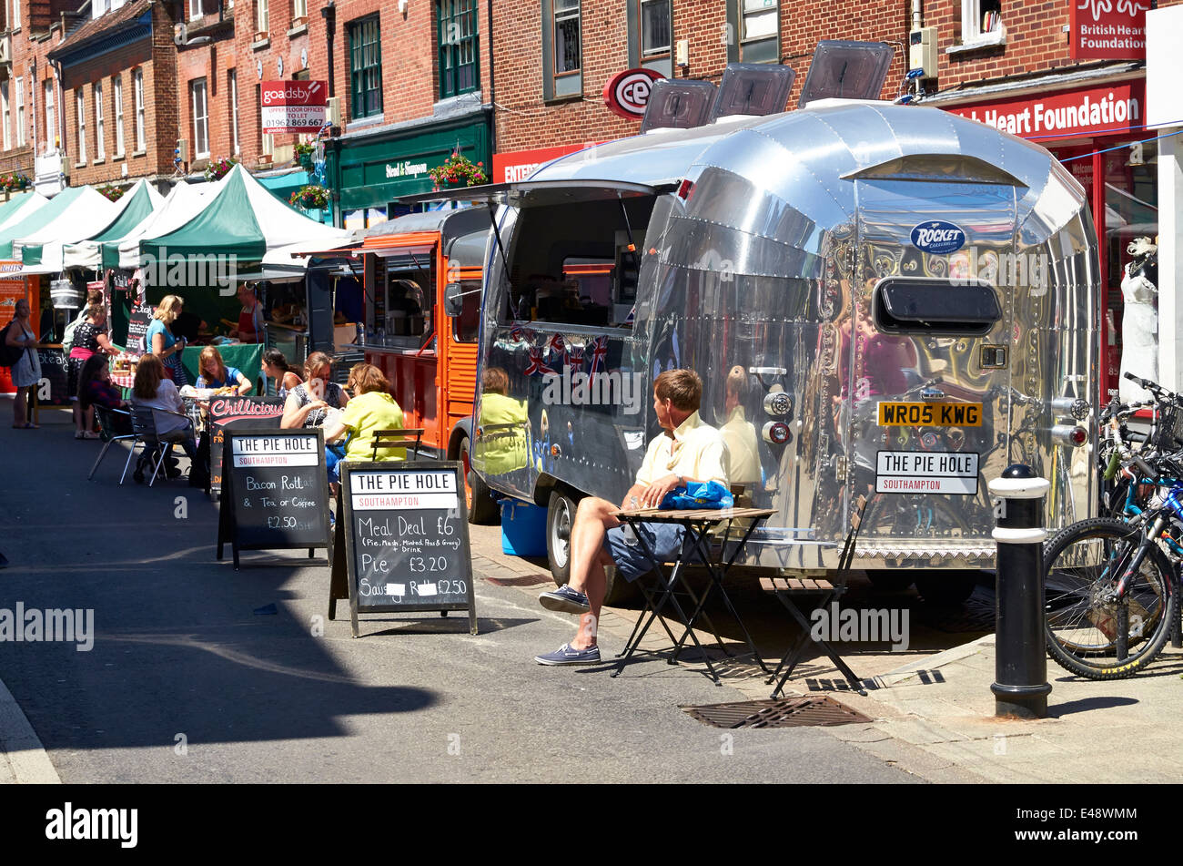 Mobile food outlets, one in the style of an Airstream caravan plus ...