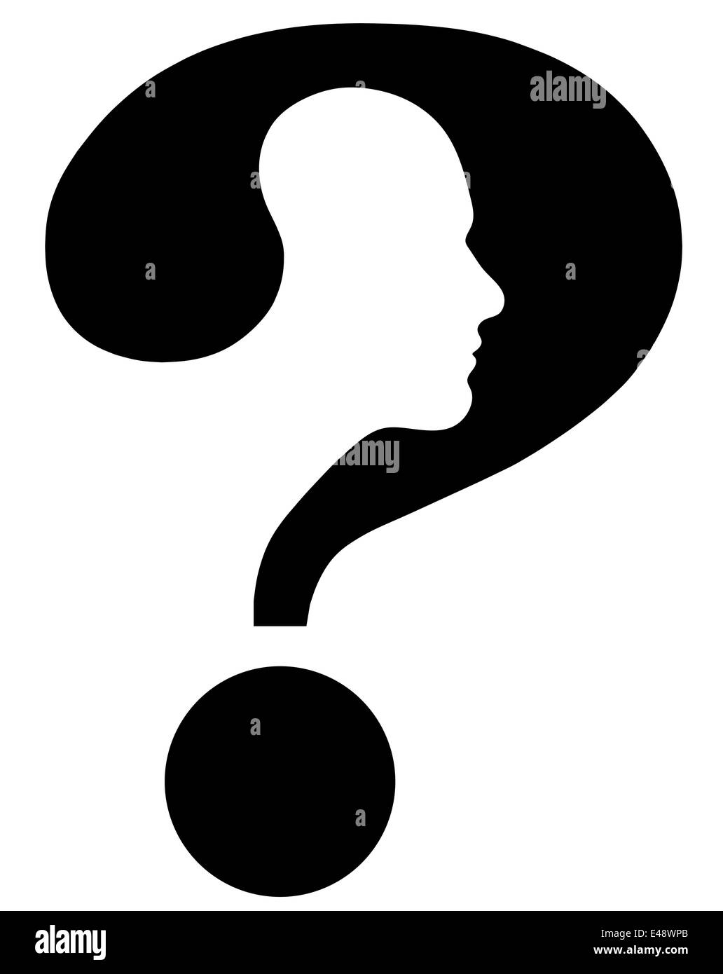 Human brain question mark Black and White Stock Photos & Images - Alamy