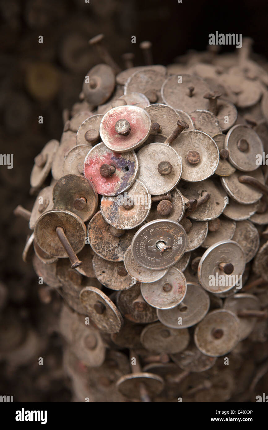 Nepal, Kathmandu, Bangemudha Square, Vaisha Dev Toothache God tree ...
