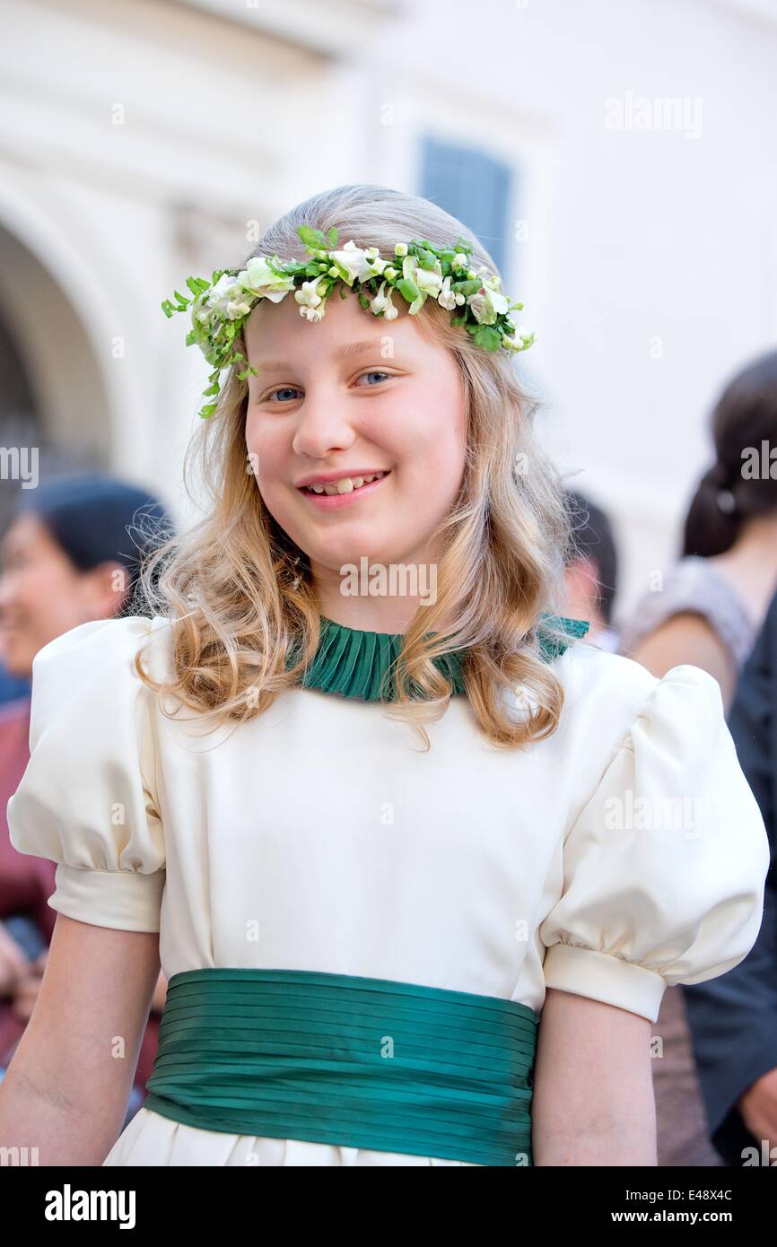 Rome, Italy. 5th July, 2014. Crown Princess Elisabeth of Belgium ...