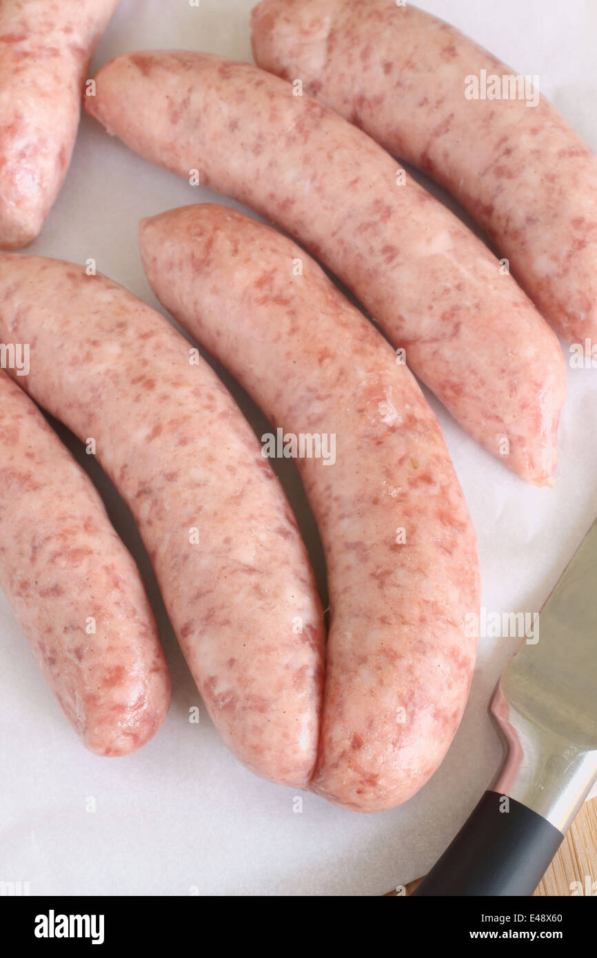 Traditional British pork sausages Stock Photo - Alamy