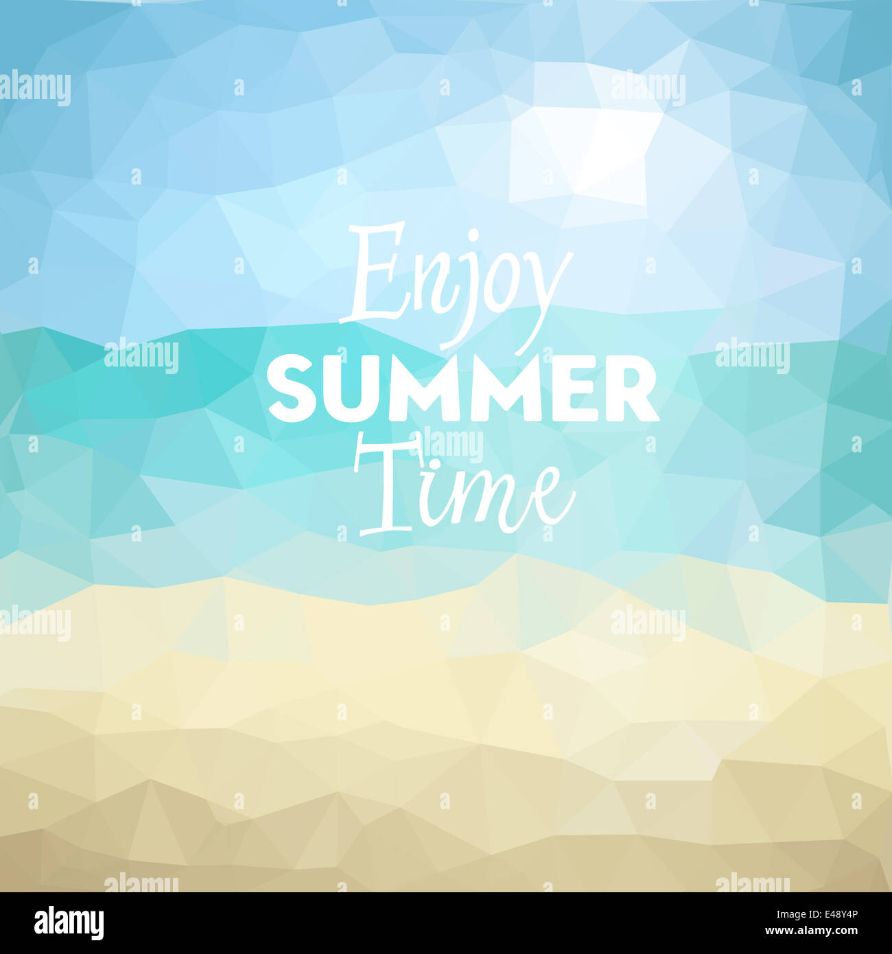 Enjoy summer time. Poster on tropical beach background. Raster version ...