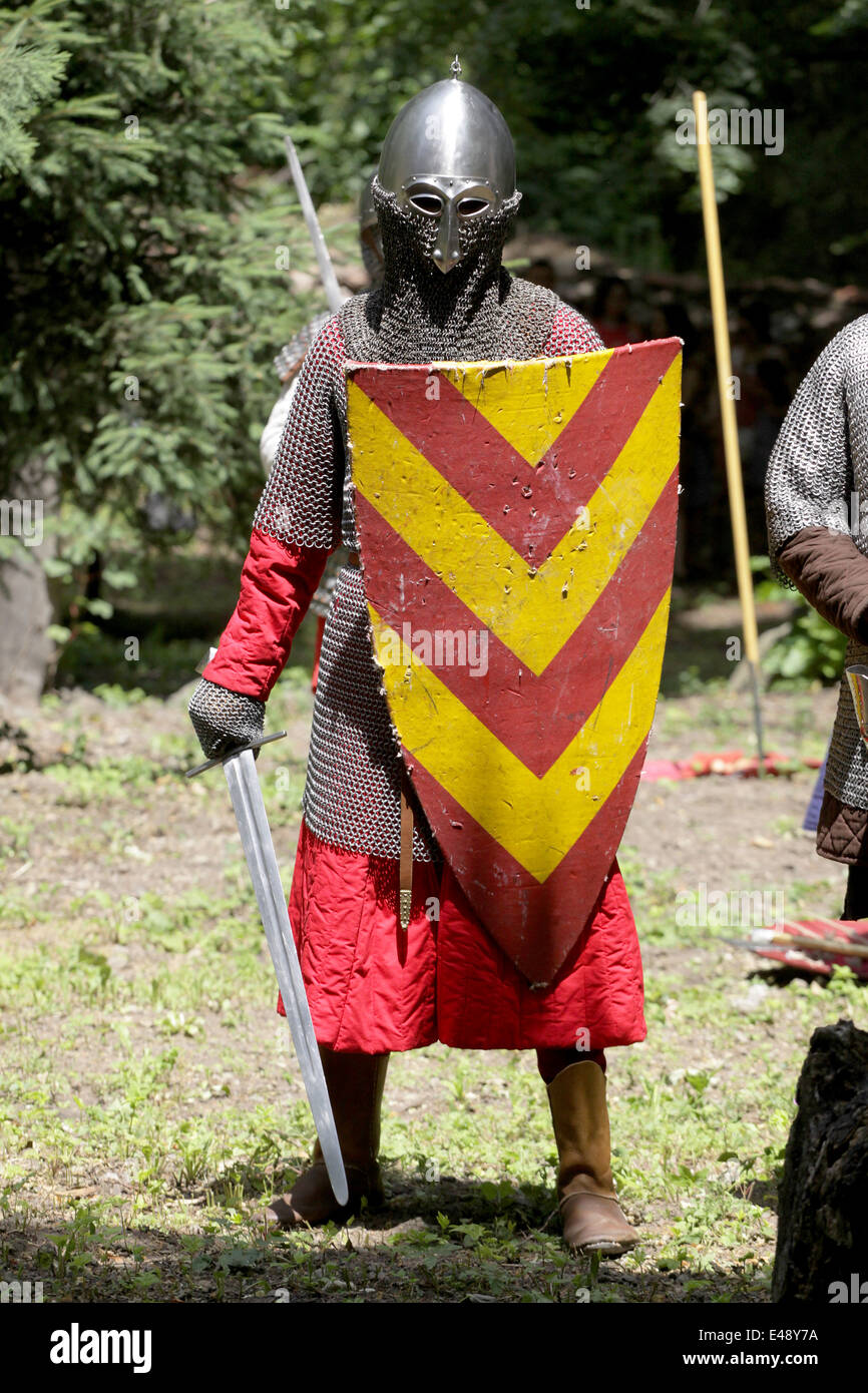 Medieval knights after battle Stock Photo - Alamy