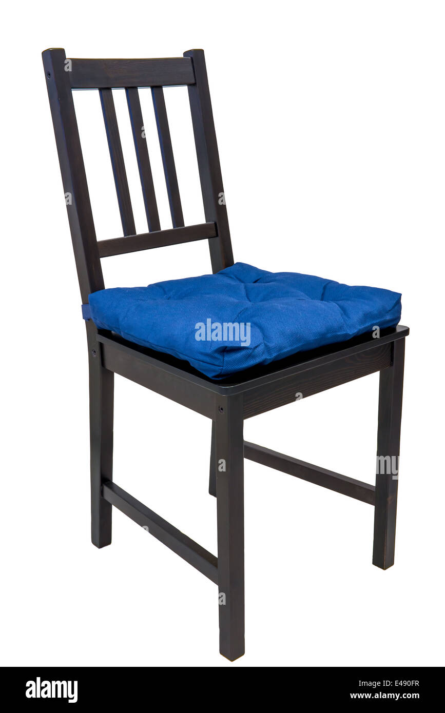 comfy chair with a pillow on a white background Stock Photo - Alamy