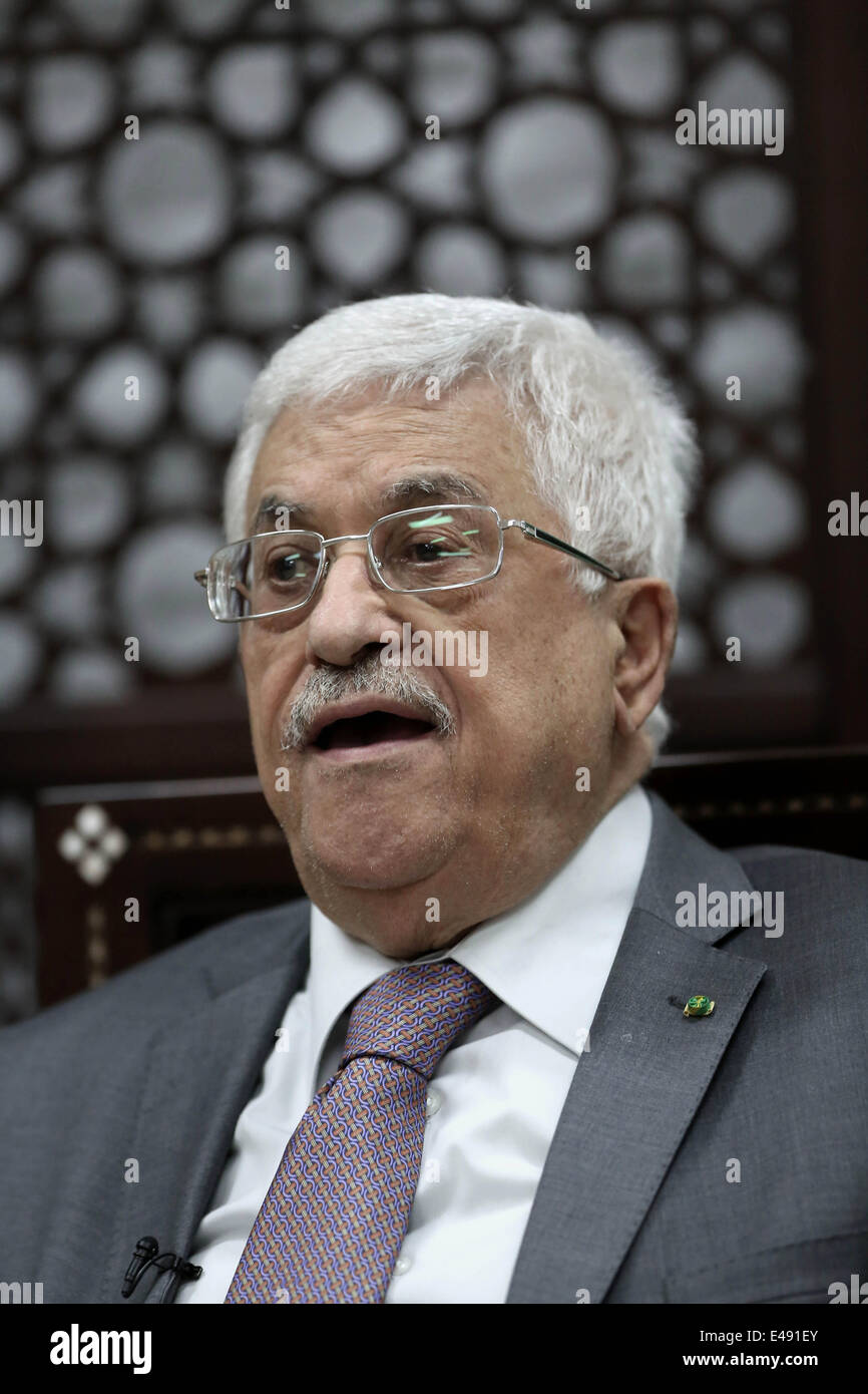 Ramallah, West Bank, Palestinian Territory. 6th July, 2014. Palestinian ...