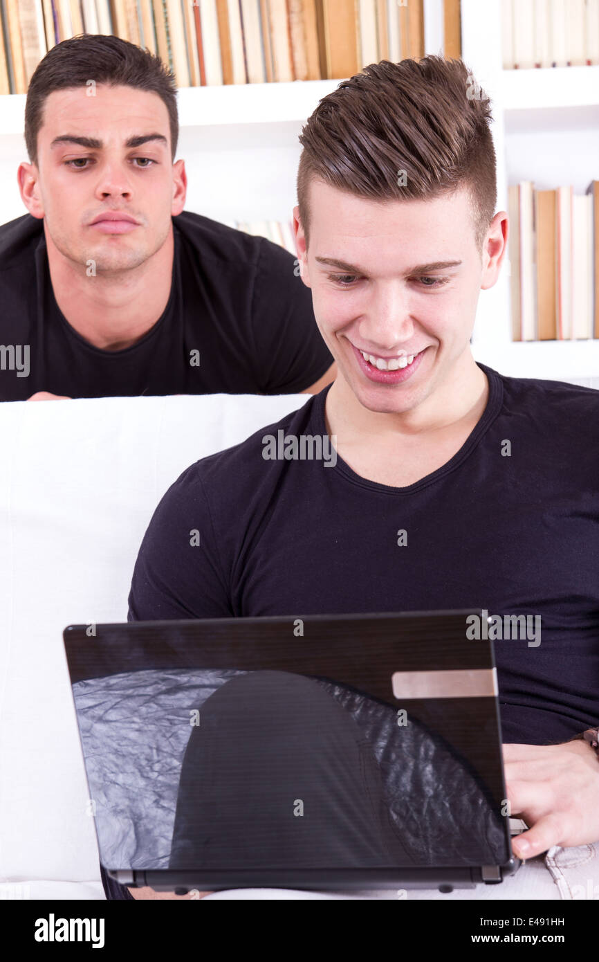 spying other people on computer, trying in every way Stock Photo - Alamy