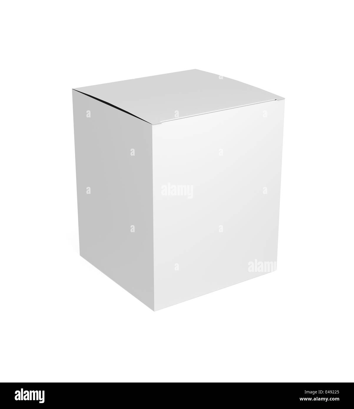 Closed white cardboard box - isolated on white background Stock Photo ...