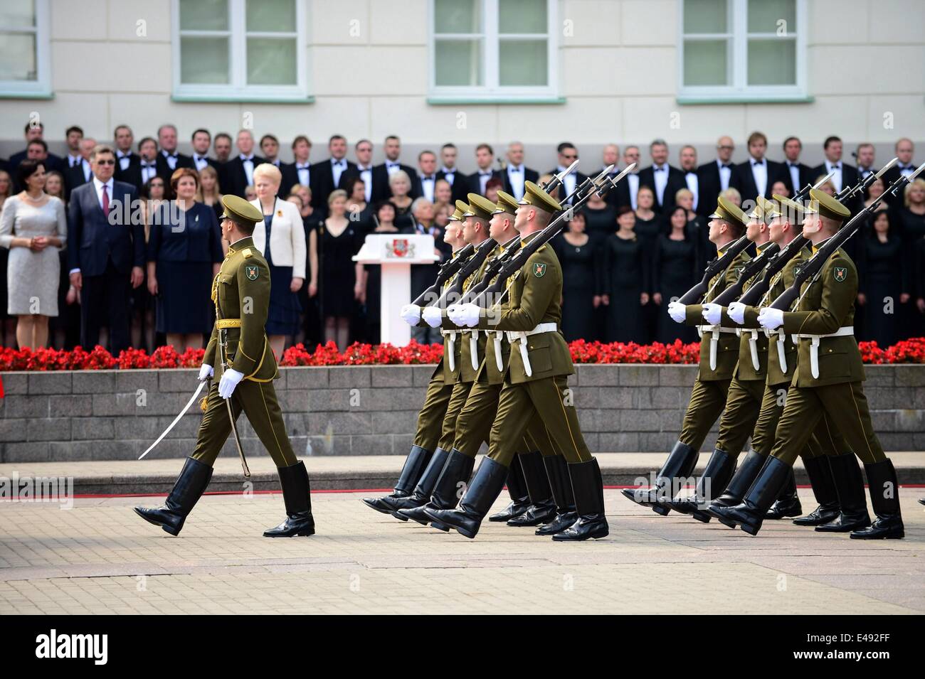 Vilnius, Lithuania. 6th July, 1253. Honor guards attend the celebration ...