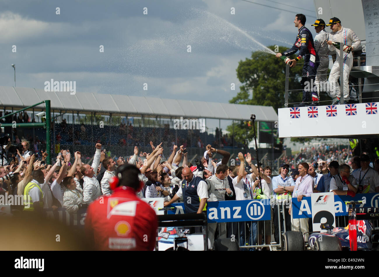 Lewis Hamilton celebrates winning the 2014 British Formula 1 Grand Prix ...