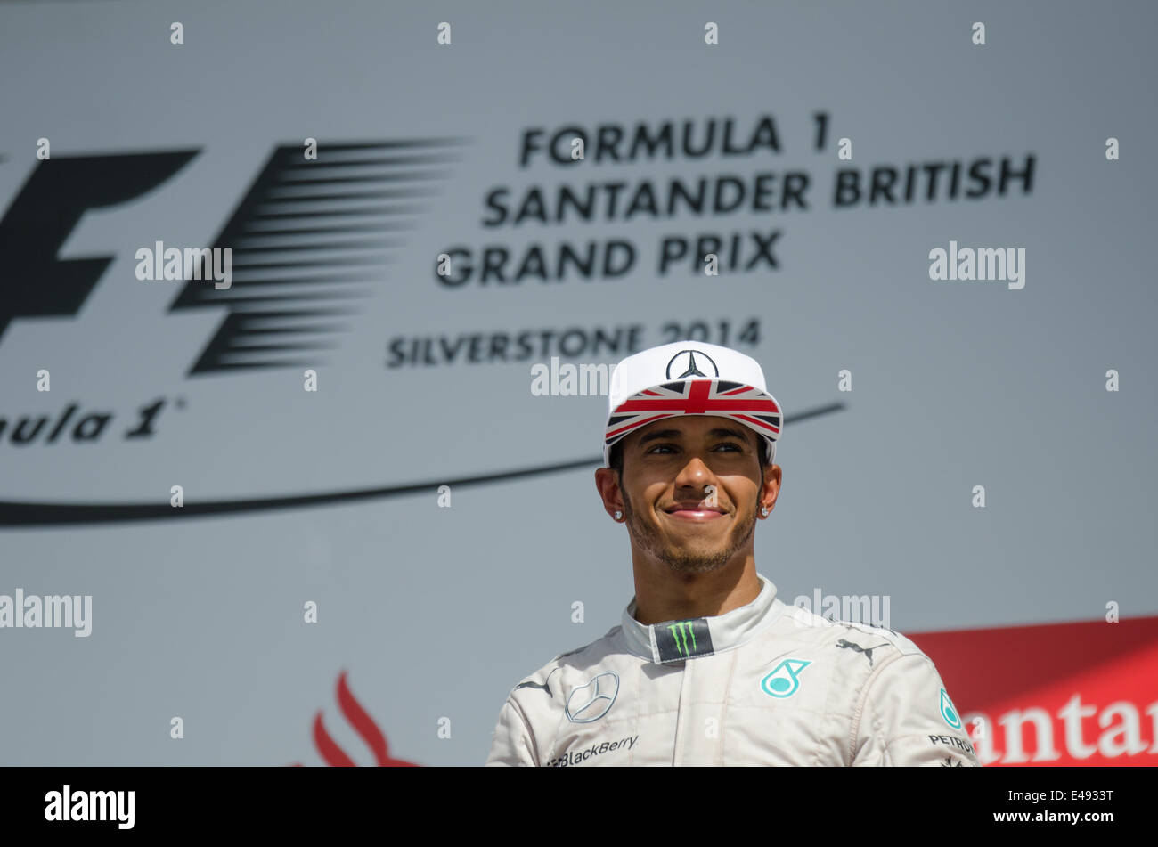 Lewis Hamilton celebrates winning the 2014 British Formula 1 Grand Prix ...