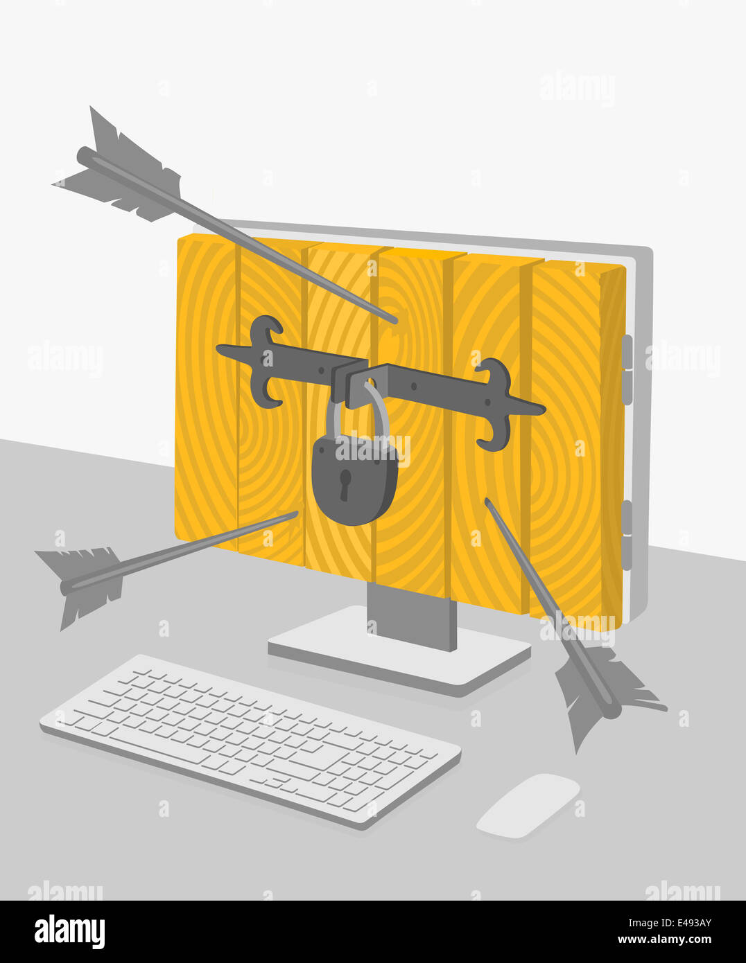 Computer in safe Stock Photo - Alamy