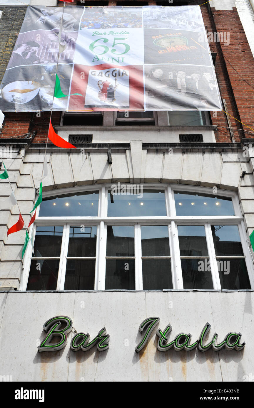 Frith Street, London, UK. 6th July 2014. Bar Italia celebrates its 65th ...