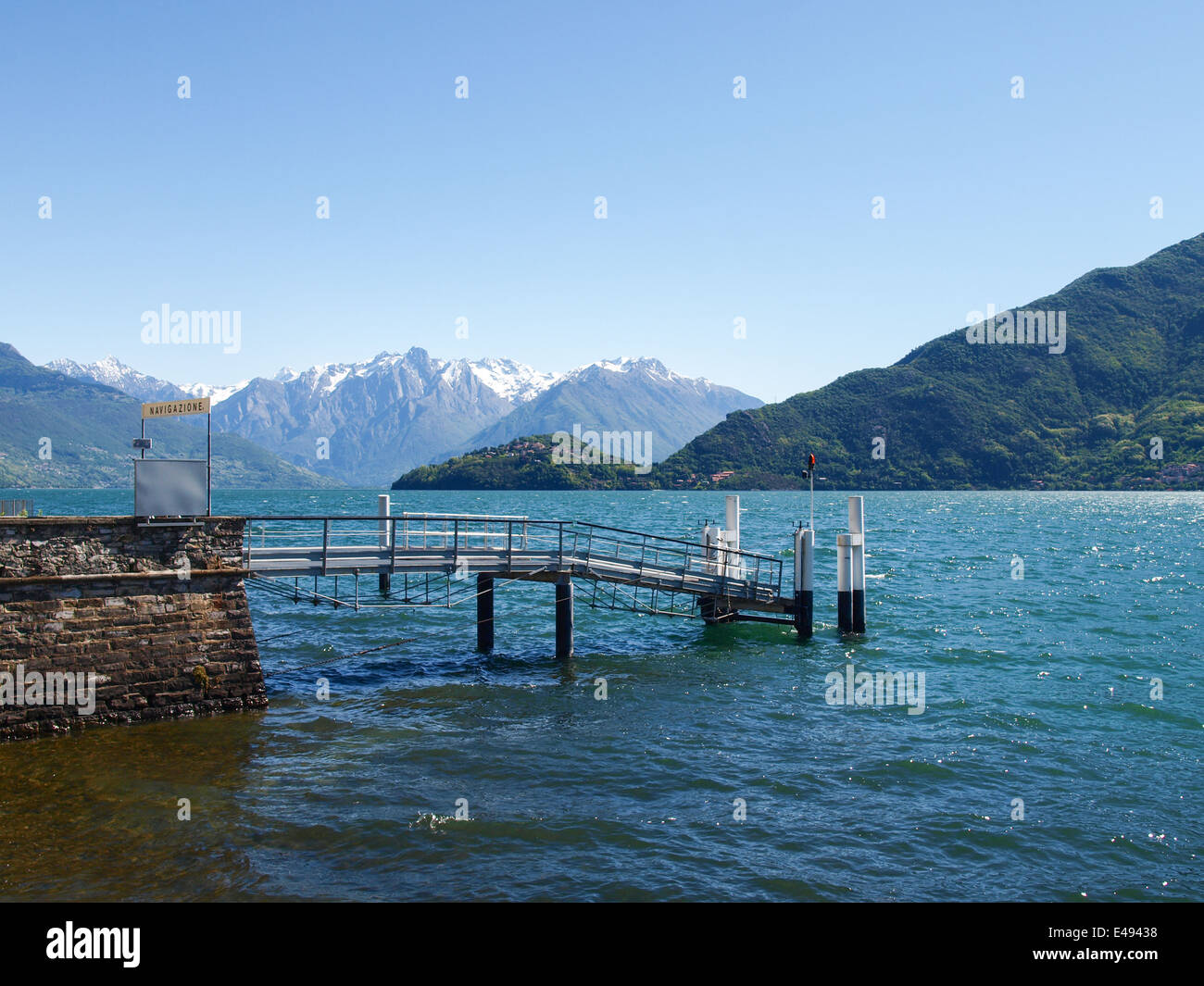 Pianello del Lario, Lake of Como, Italy: pier on the lake Stock Photo ...