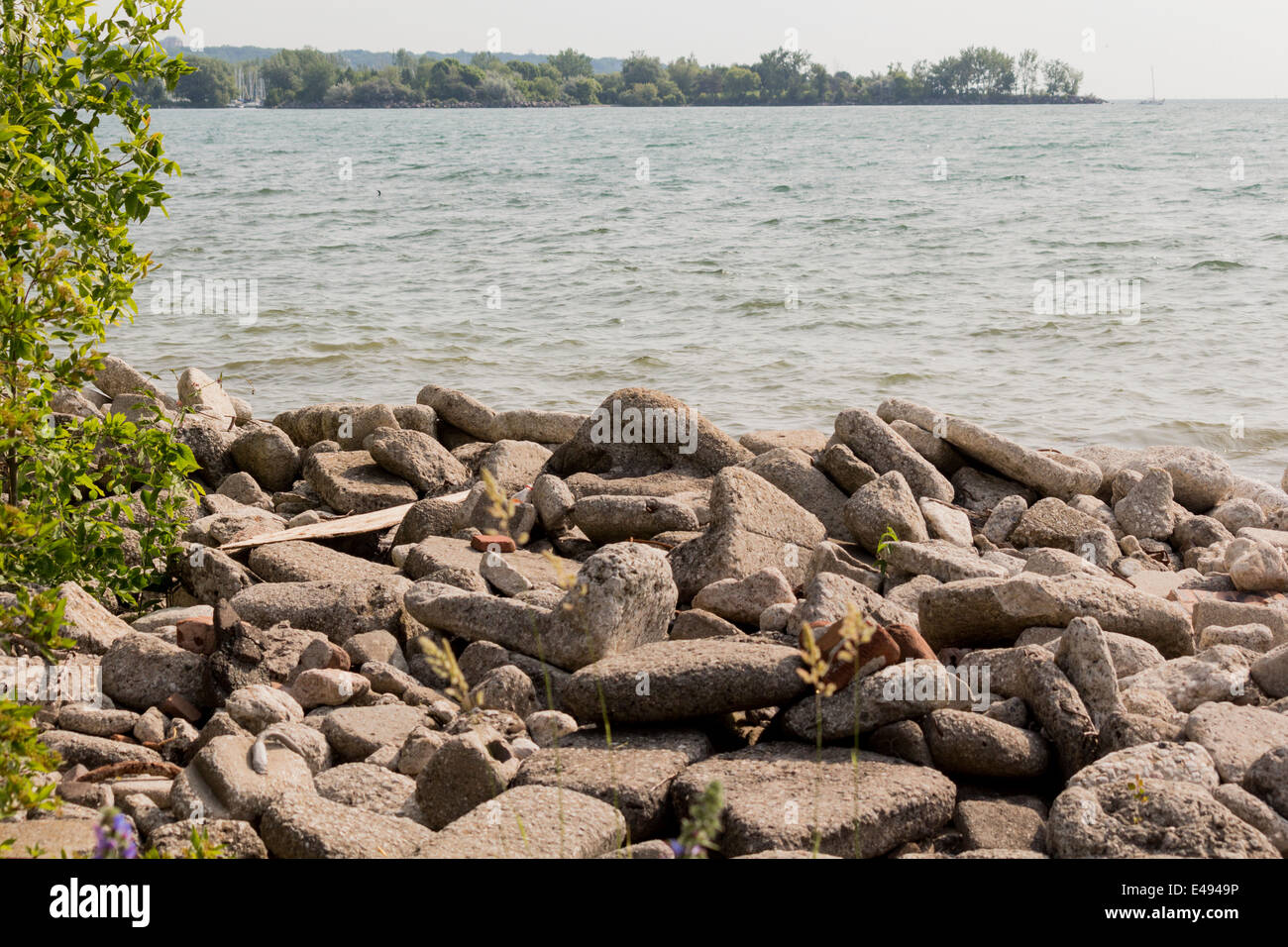 Busted concrete posing as rocks at the Leslie St Spit or Tommy Tompson ...