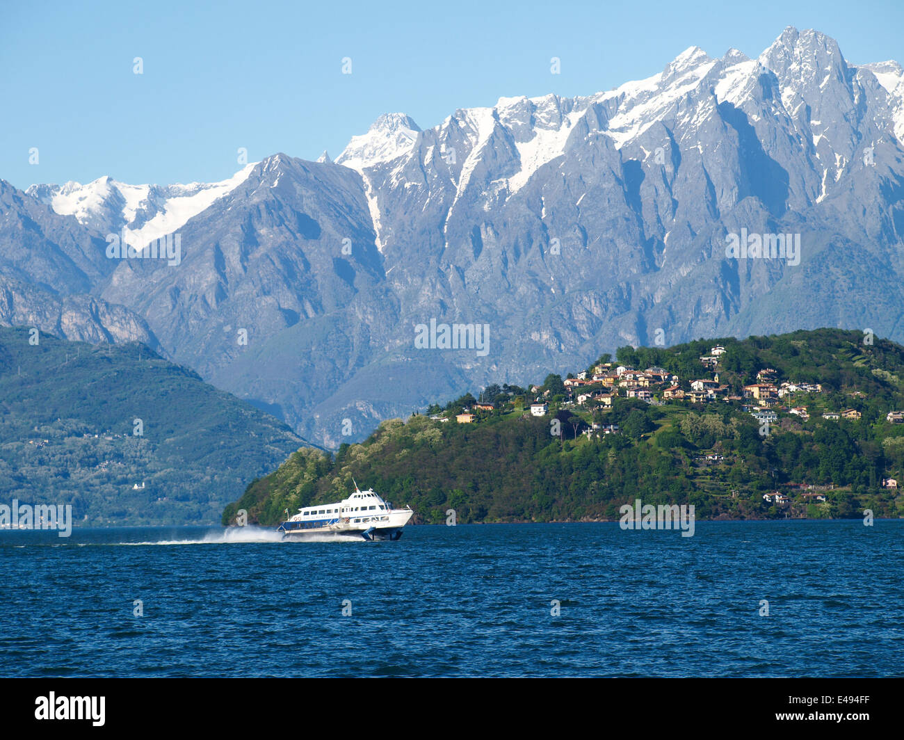 Pianello del Lario, Lake of Como, Italy: Panorama of the Hydrofoil and ...