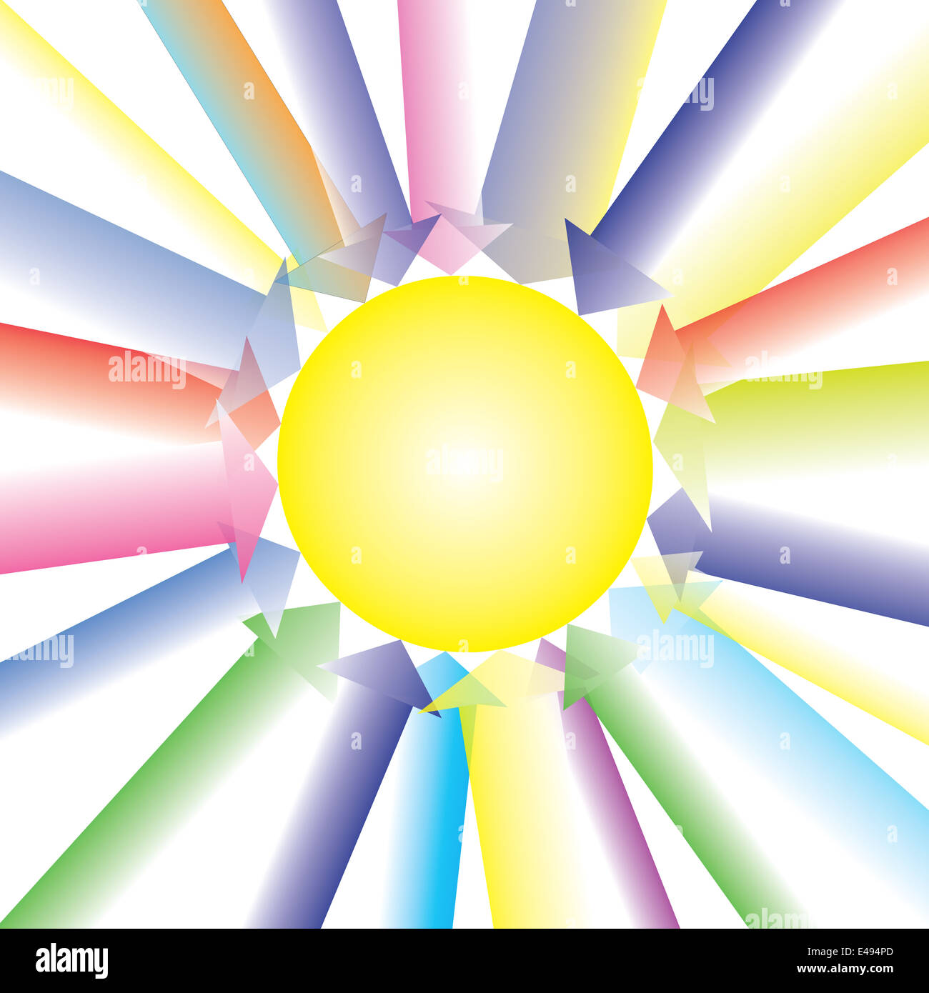 The Colorful Arrow Direct Forward Center Stock Photo - Alamy