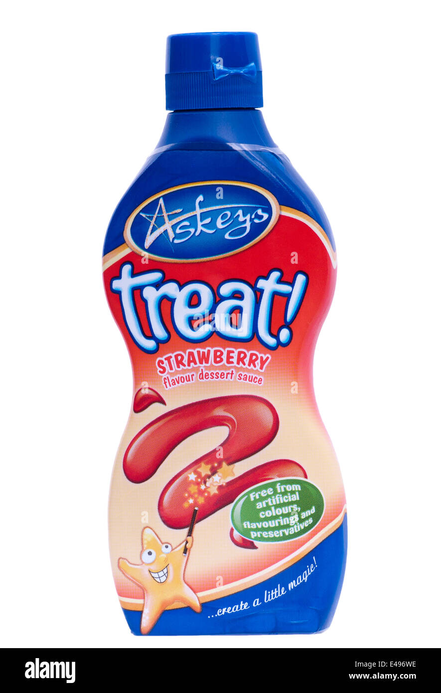 Plastic Bottle Of Askeys Strawberry Dessert Sauce Stock Photo - Alamy