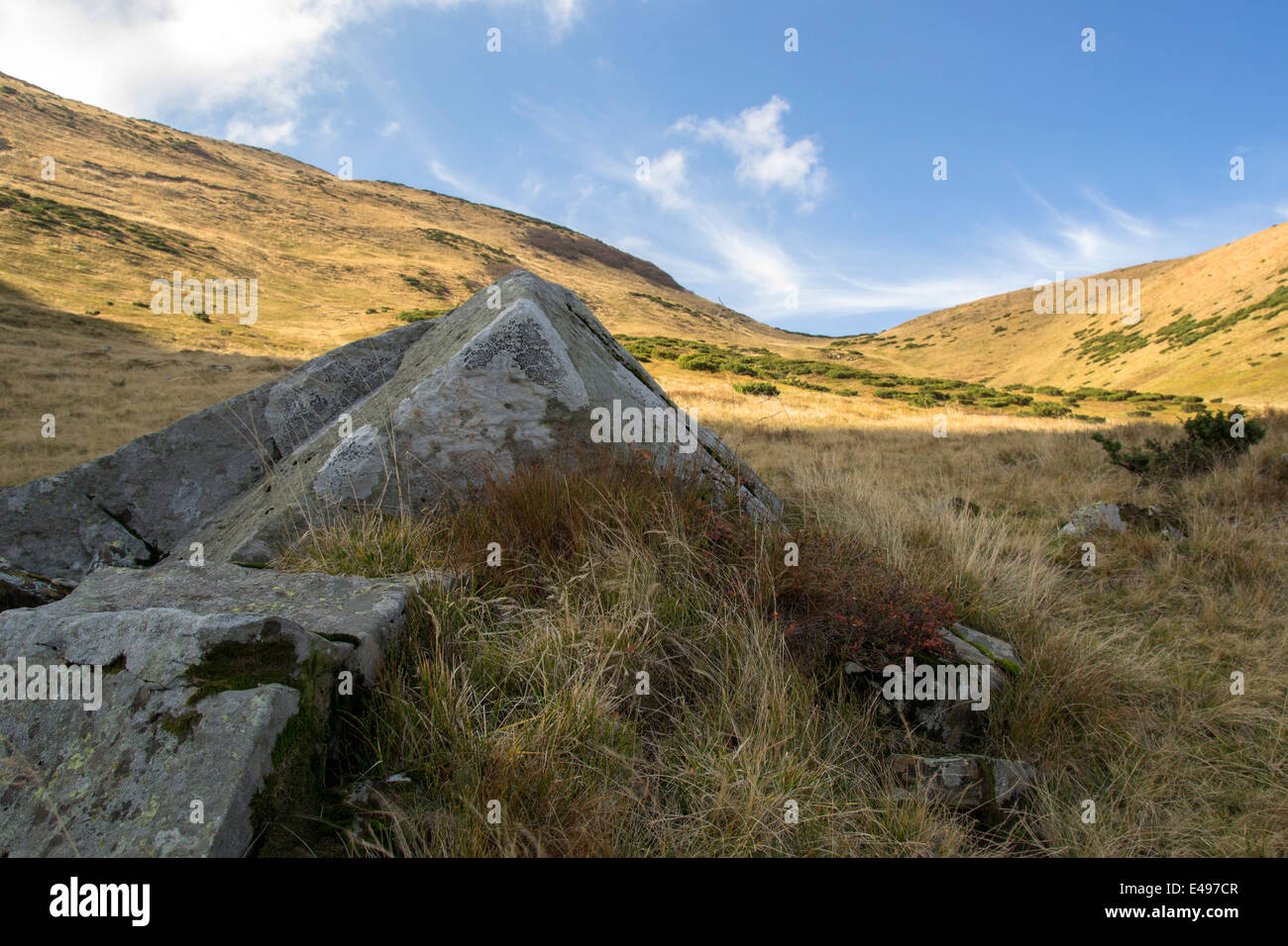 large gray stone in the mountains under the sky Stock Photo - Alamy
