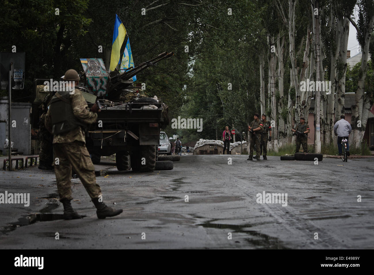 Slaviansk, Ukraine. 6th July, 2014. The town of Slaviansk after ...