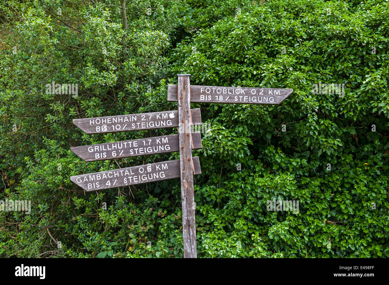 Signpost for pedestrians in Freudenberg, NRW, Germany Stock Photo - Alamy