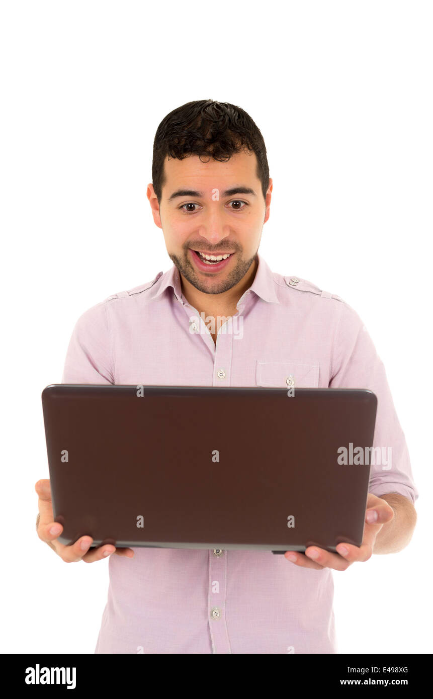 young man with laptop Stock Photo - Alamy