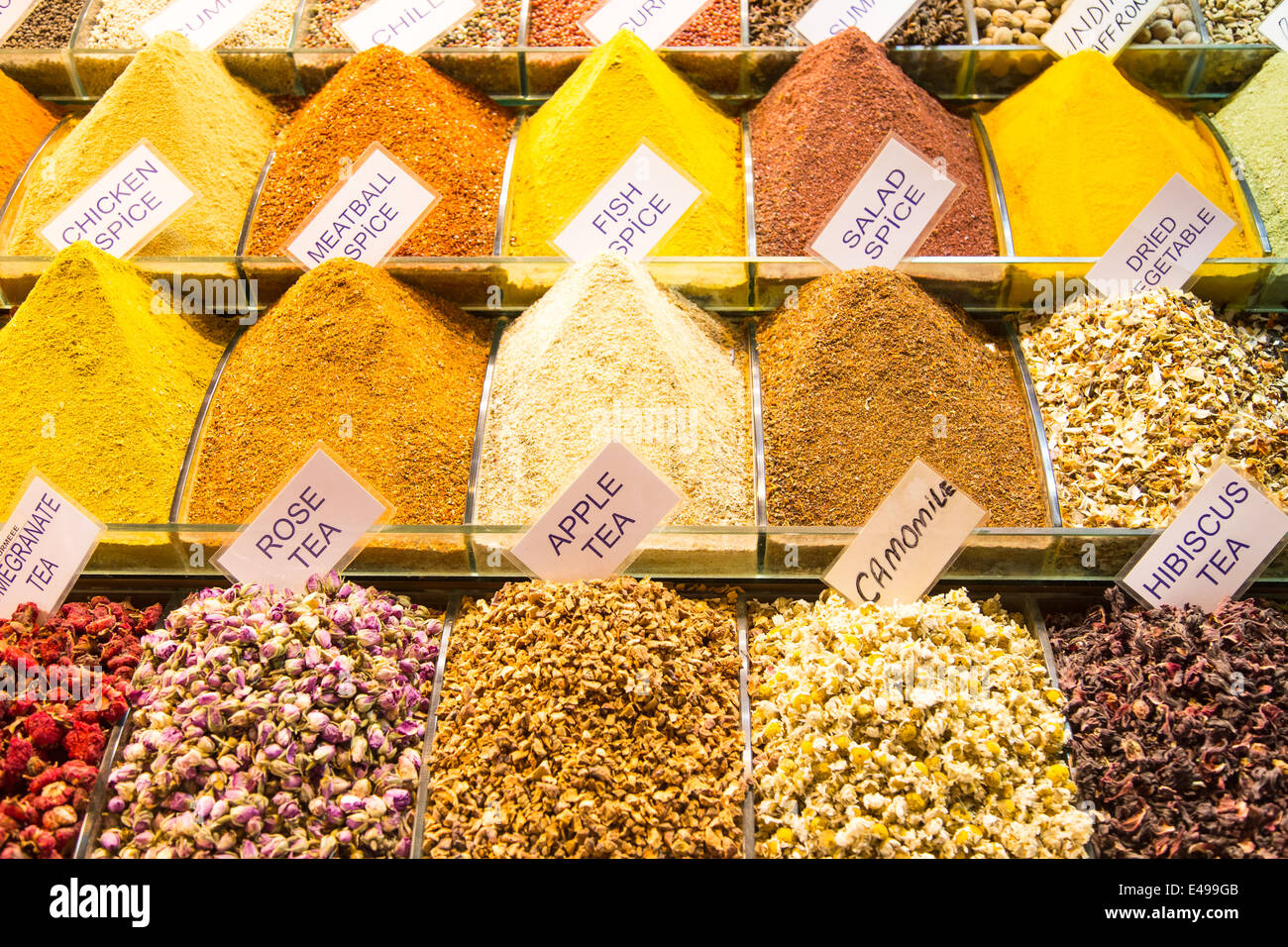 Teas and Spices in Spice Bazaar Stock Photo - Alamy