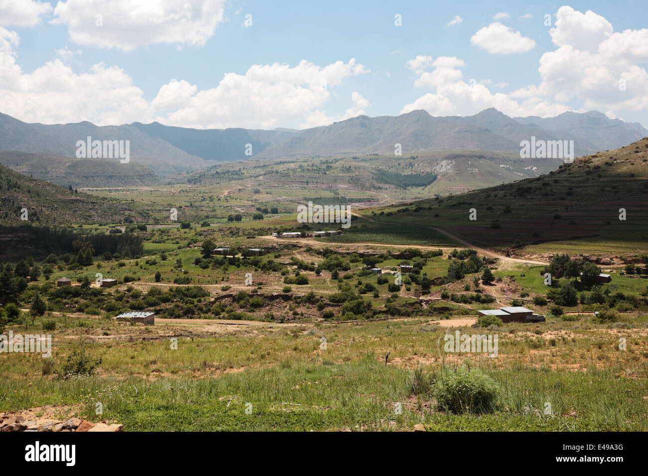 Rural agricultural landscape in Lesotho, close to Quthing Stock Photo ...