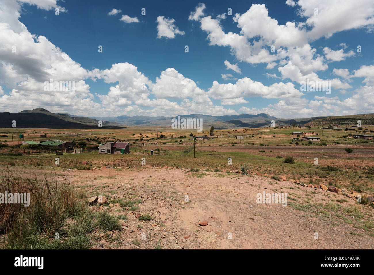 Rural agricultural landscape in Lesotho, close to Quthing Stock Photo ...