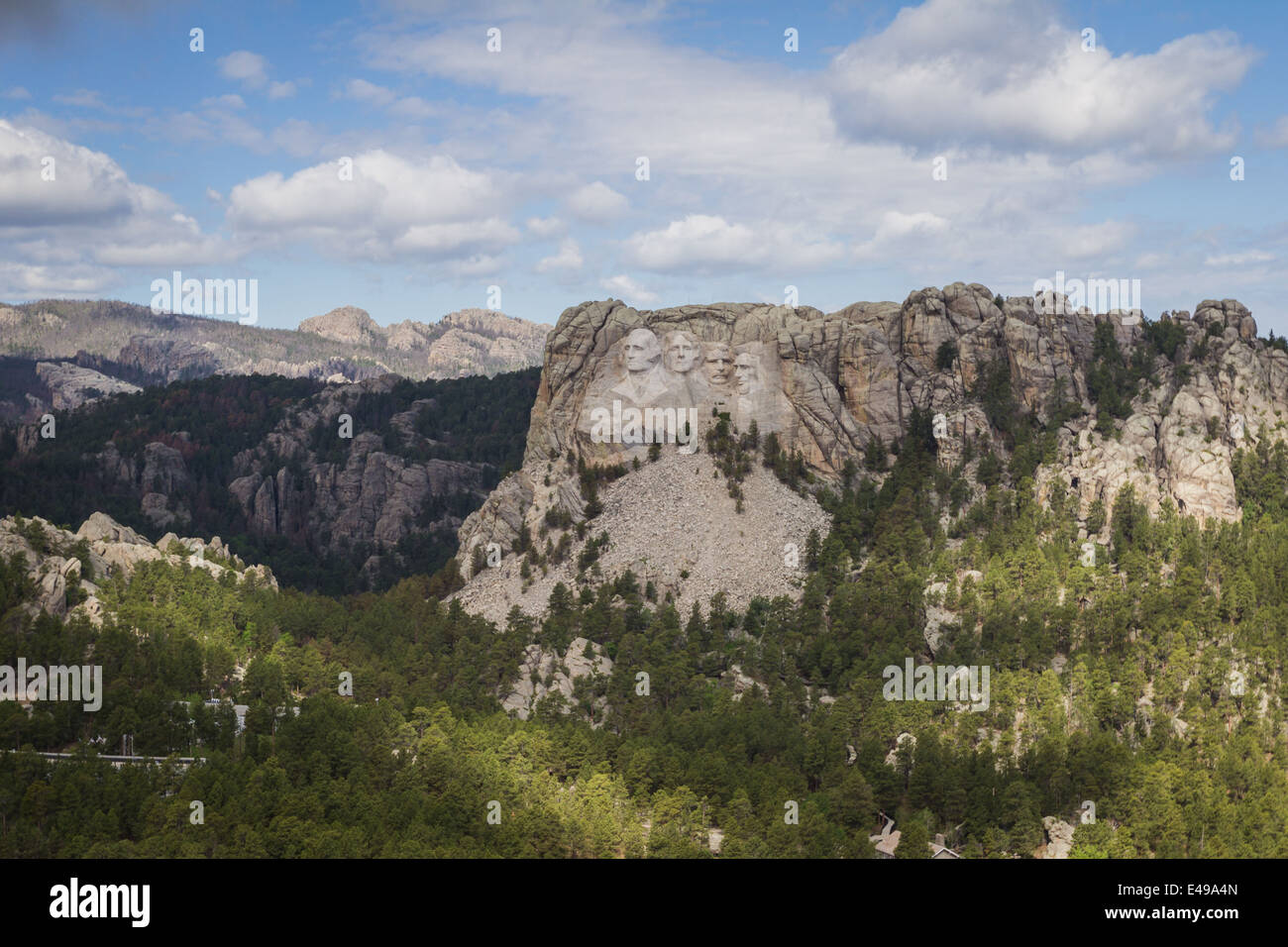 aerial view of Mount Rushmore on a cloudy spring morning Stock Photo ...
