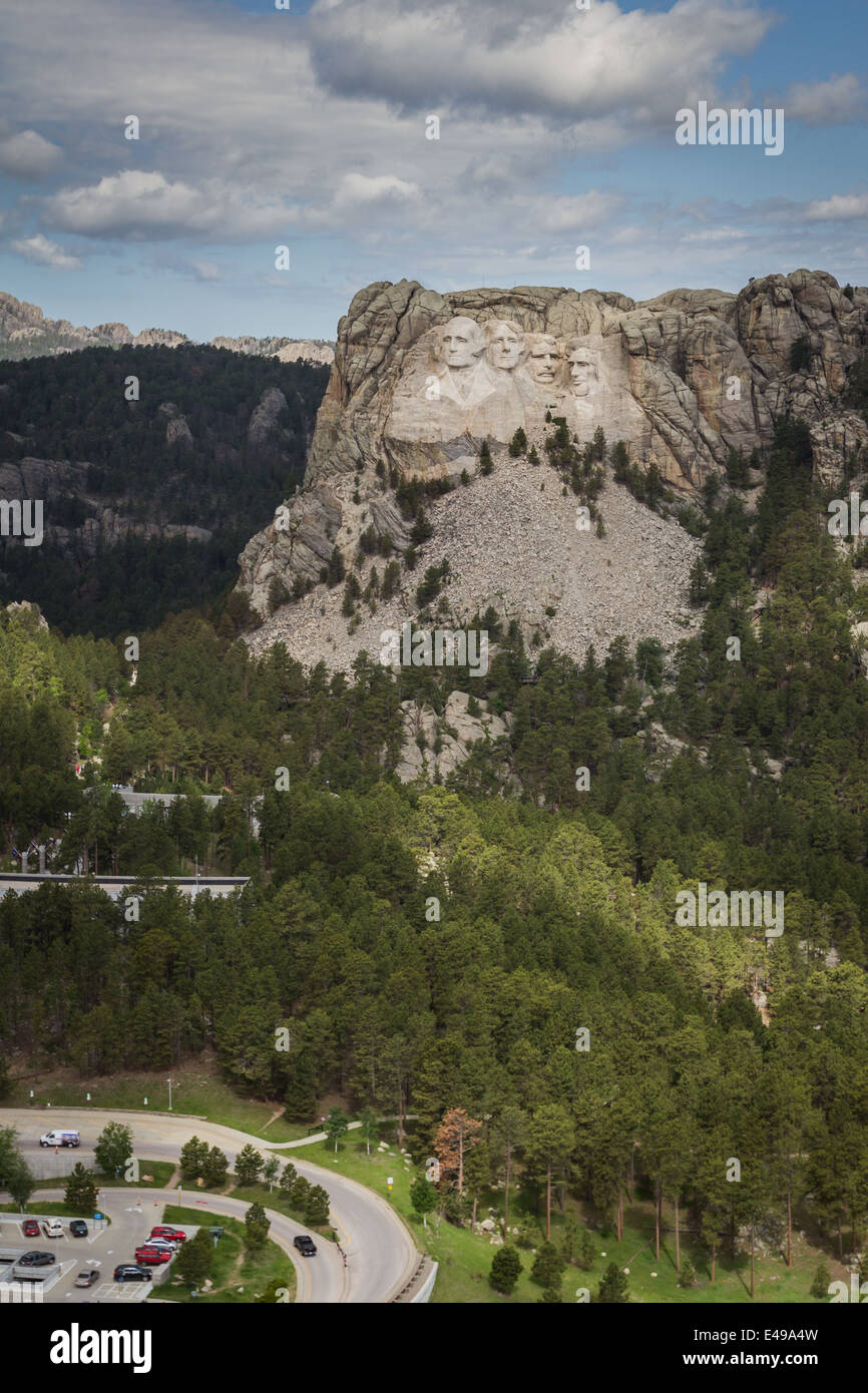 aerial view of Mount Rushmore on a cloudy spring morning Stock Photo ...