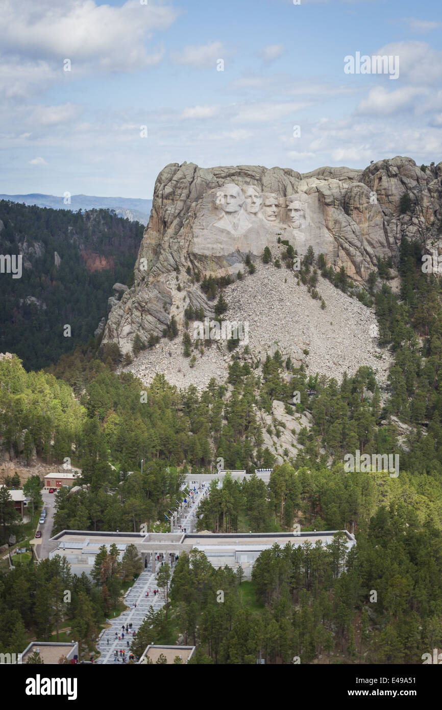aerial view of Mount Rushmore on a cloudy spring morning Stock Photo ...