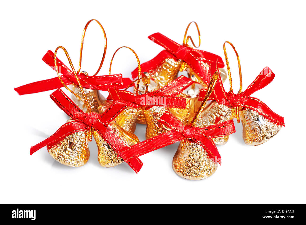 Christmas bells on a white background, isolated Stock Photo - Alamy